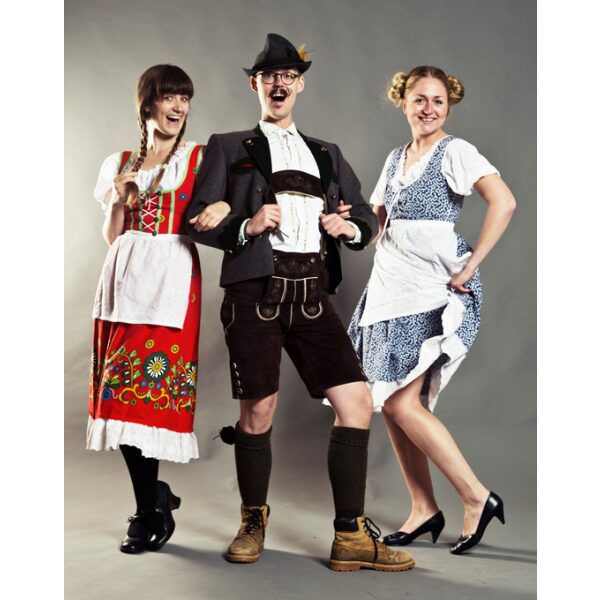 Lærreds Lederhosen med læderseler - Alice kostumeland